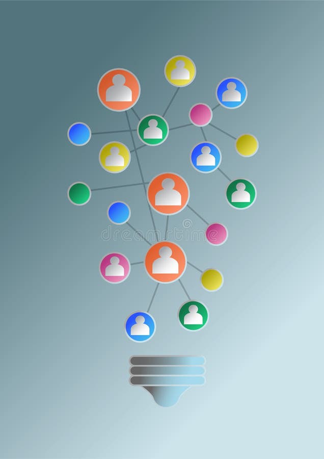 Communication between People in the Form of Light Bulbs Stock Vector ...