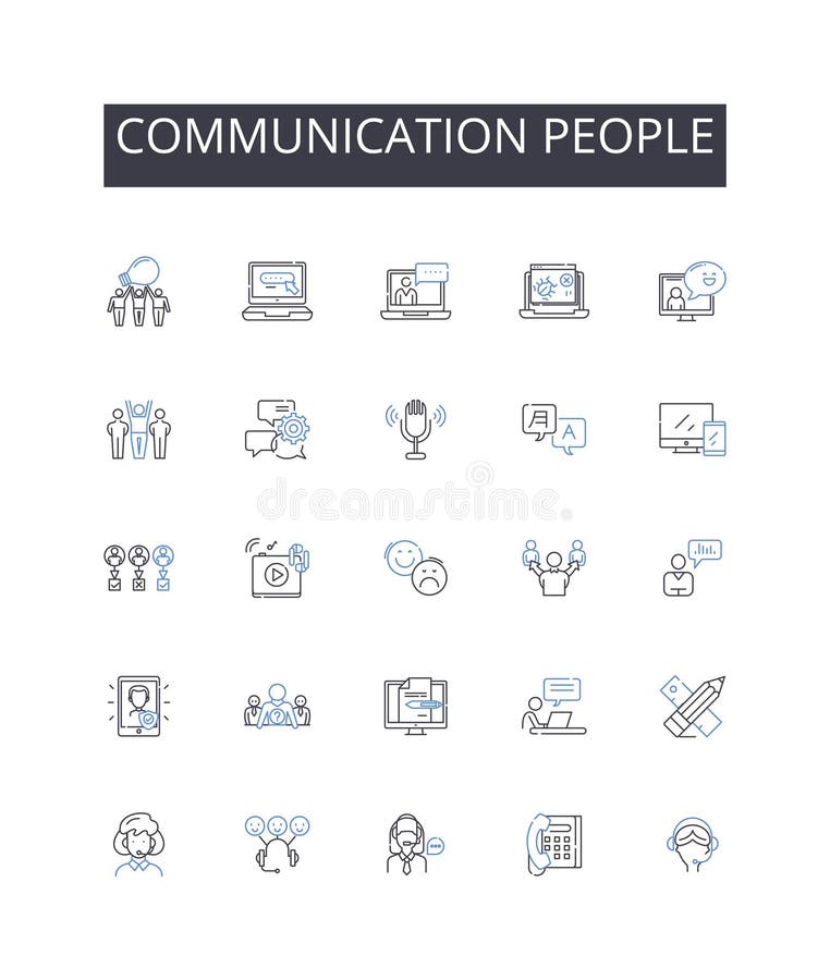 Communication People Line Icons Collection. Correspondence ...