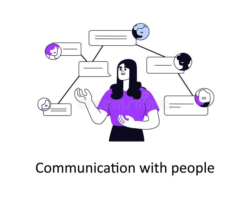 Communication with People, Networking, Conversation Concept. Person ... Communication with People, Networking, Conversation Concept. Person ...