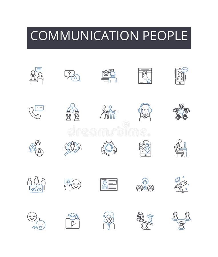 Communication People Line Icons Collection. Correspondence ...