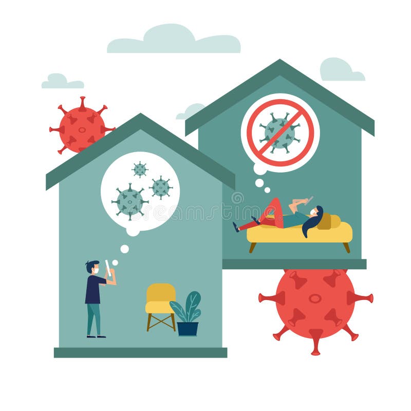 Communication between People during Self-isolation. Stock Vector ...