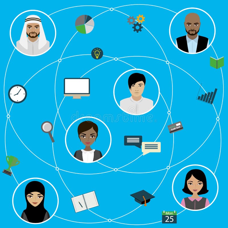 Communication between People Using Smart Gadgets Stock Vector ...