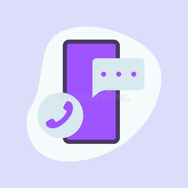 Communication Phone Call Icon Single Isolated with Modern Purple Color ...