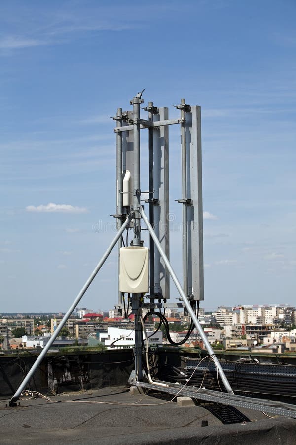 Telecommunication Tower with Radio Antennas and Satellite Dishes is ...