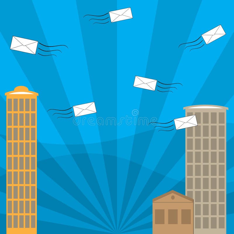 Communication with Postal Envelope Stock Vector - Illustration of ...