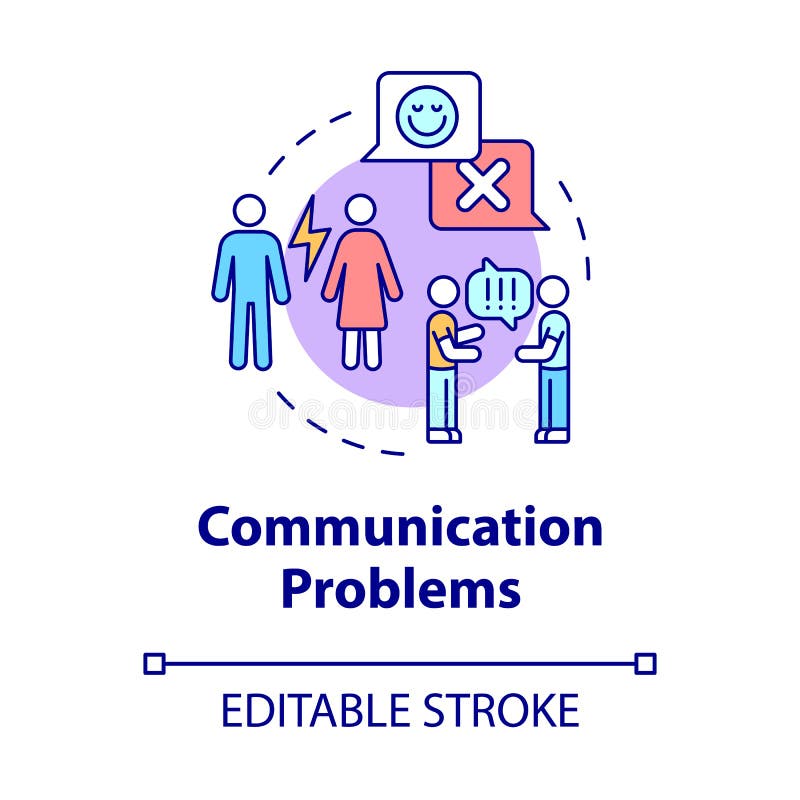 Communication Problems Concept Icon Stock Vector - Illustration of ...