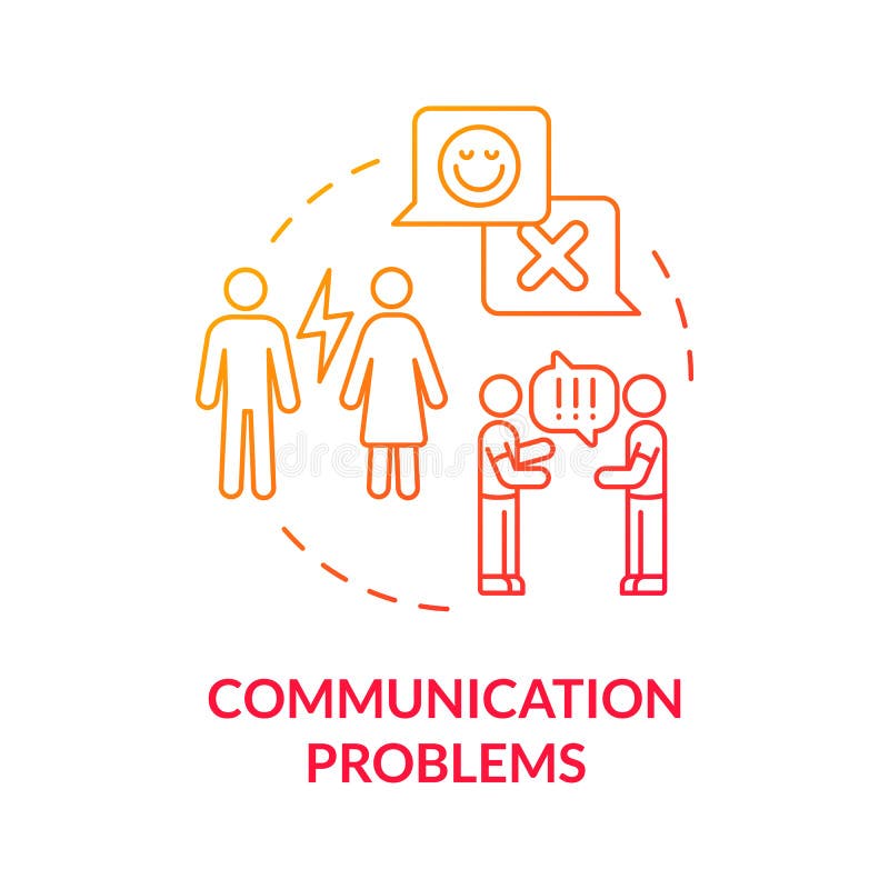 Communication Problems Red Gradient Concept Icon Stock Vector ...