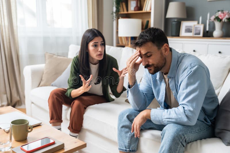 Communication Problems, Relationship Difficulties. Young Couple Man and ...