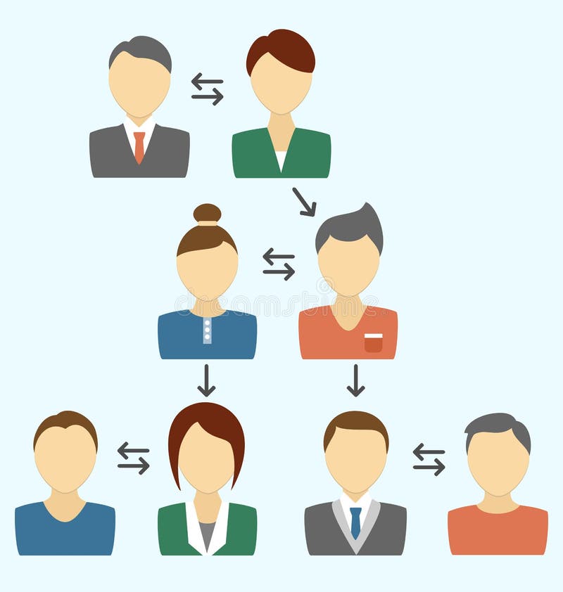 Communication Process with Avatars Isolated on Blue Stock Vector ...