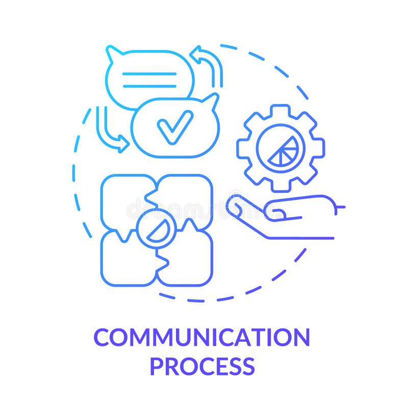 Communication Process Blue Gradient Concept Icon Stock Vector ...
