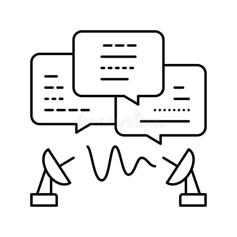 Communication Process Line Icon Vector Illustration Stock Vector ...