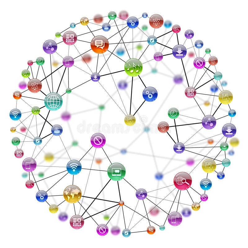 Communication between Program Icons Stock Illustration - Illustration ...