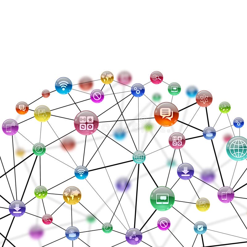 Communication between Program Icons Stock Illustration - Illustration ...