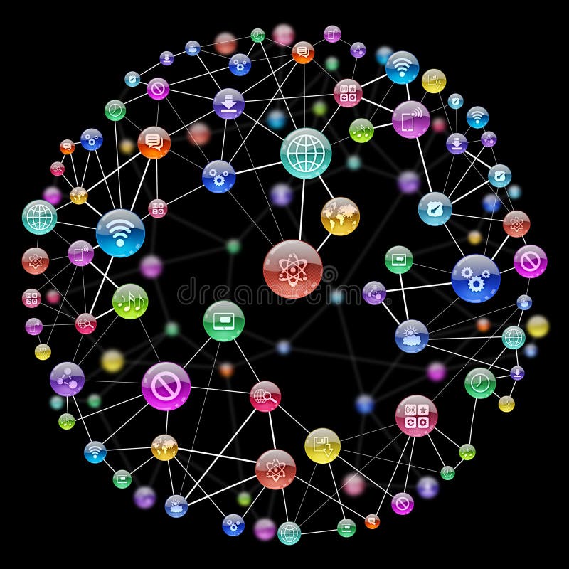 Communication between Program Icons Stock Illustration - Illustration ...