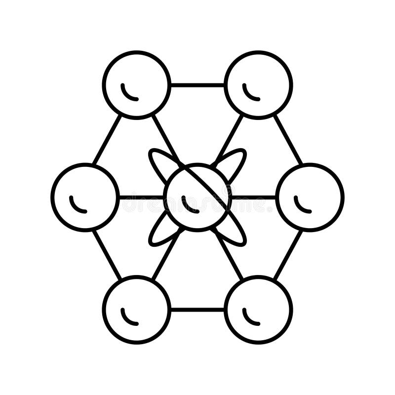 Communication Quantum Technology Line Icon Vector Illustration Stock ...