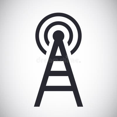 Communication Radio Transmission Tower Vector Icon Stock Vector ...