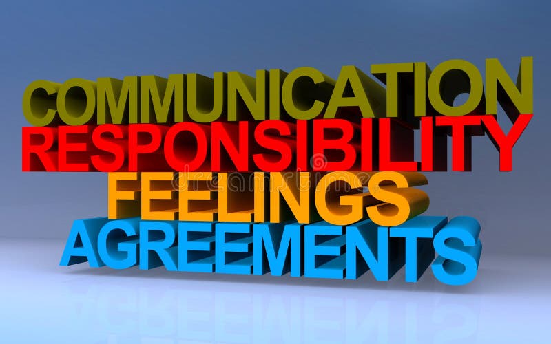Communication Responsibility Feelings Agreements on Blue Stock Image ...