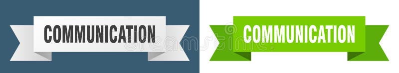 Communication Ribbon. Communication Isolated Paper Sign. Banner Stock ...