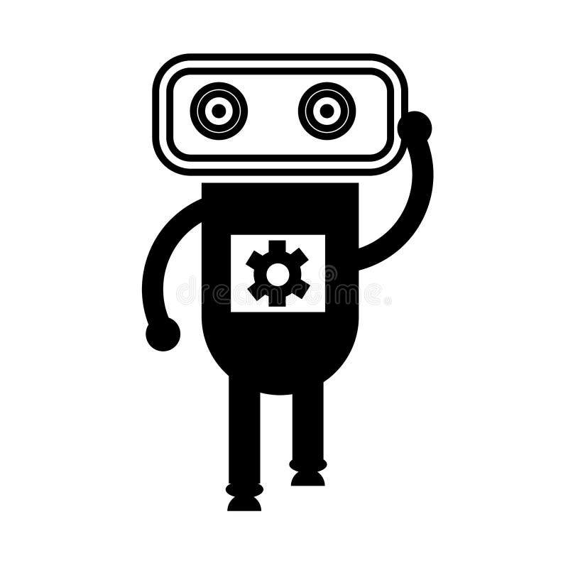 Communication Robot with Speech Bubble Editable Icon Stock Vector ...