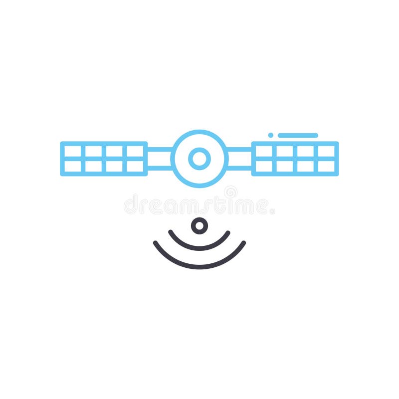 Communication Satelite Line Icon, Outline Symbol, Vector Illustration ...