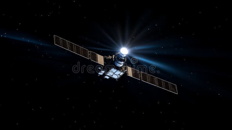 Communication Satellite. Back Beaming Communication Earth Satellite ...