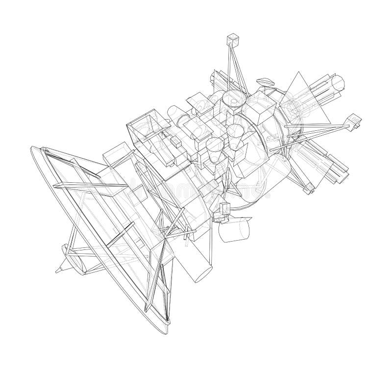 Communication Satellite Concept Outline. Vector Stock Vector ...