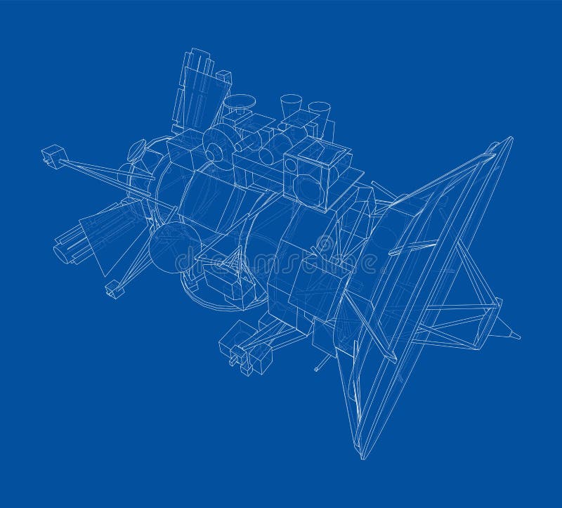 Communication Satellite Concept Outline. Vector Stock Vector ...