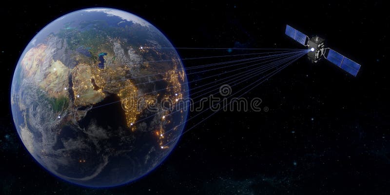 Communication Satellite Worldwide Satellite Transmission 3D ...