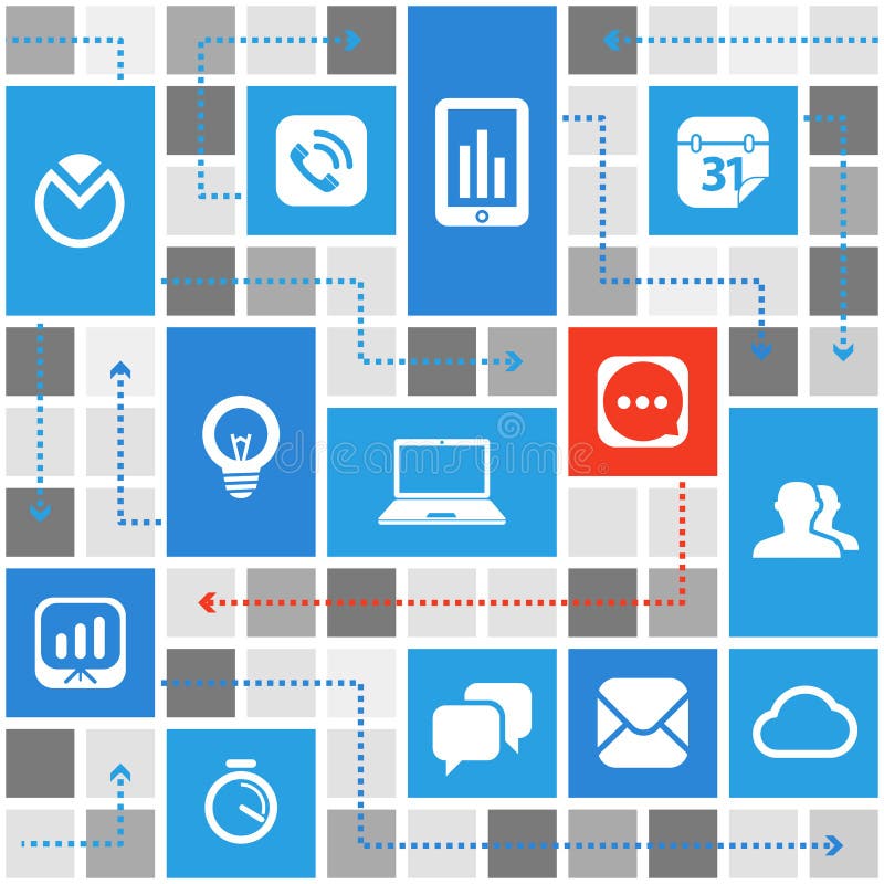 Communication Scheme with Color Tiles Stock Vector - Illustration of ...