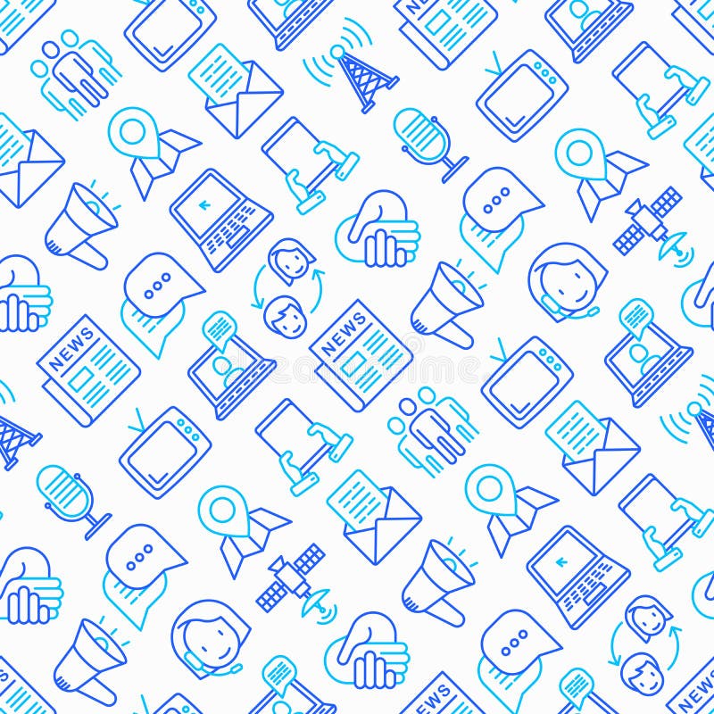 Communication Seamless Pattern Stock Vector - Illustration of icon ...
