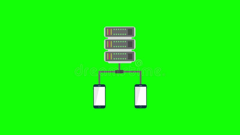 Communication Server Network Icon, Mobile Server Connection Loop Animation with Alpha Channel ...