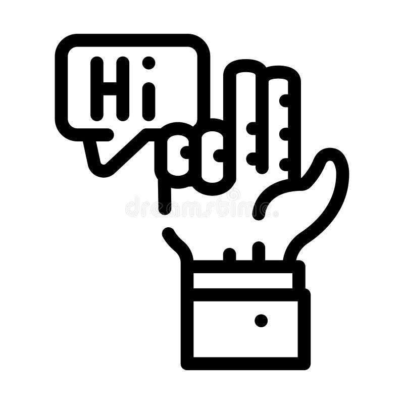 Communication in Sign Language Line Icon Vector Illustration Stock ...
