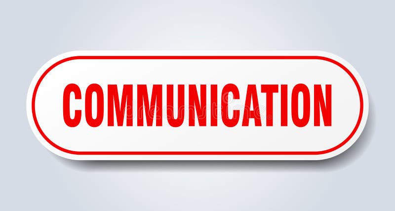Communication Sign. Rounded Isolated Button. White Sticker Stock Vector ...