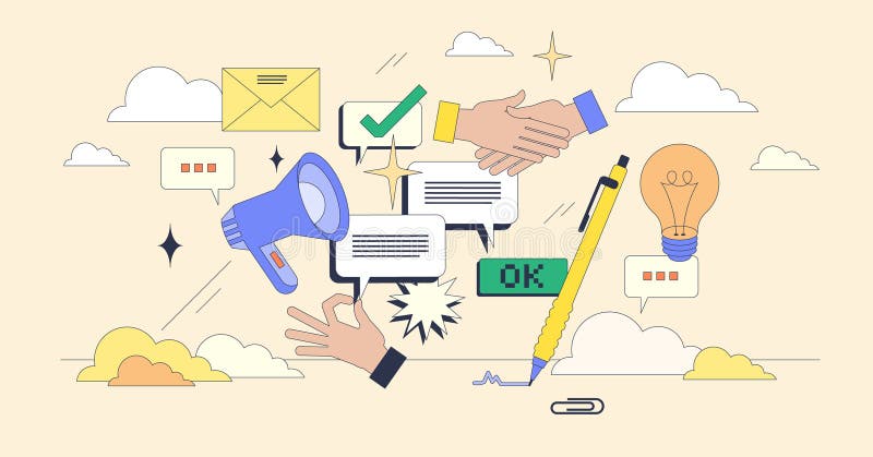 Communication Skill, Effective Conversation Tiny Person Neubrutalism ...