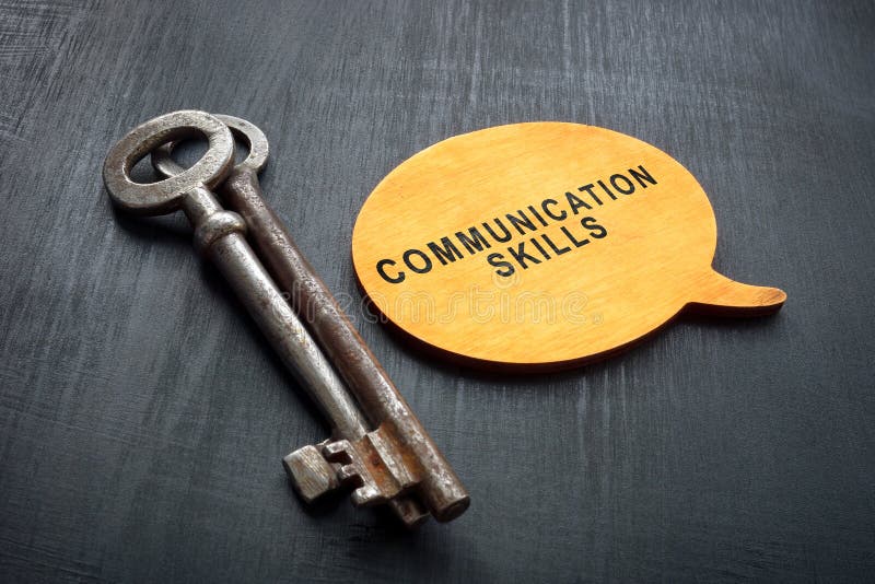 Communication Skills Concept. Two Keys and Speech Balloon. Stock Image ...