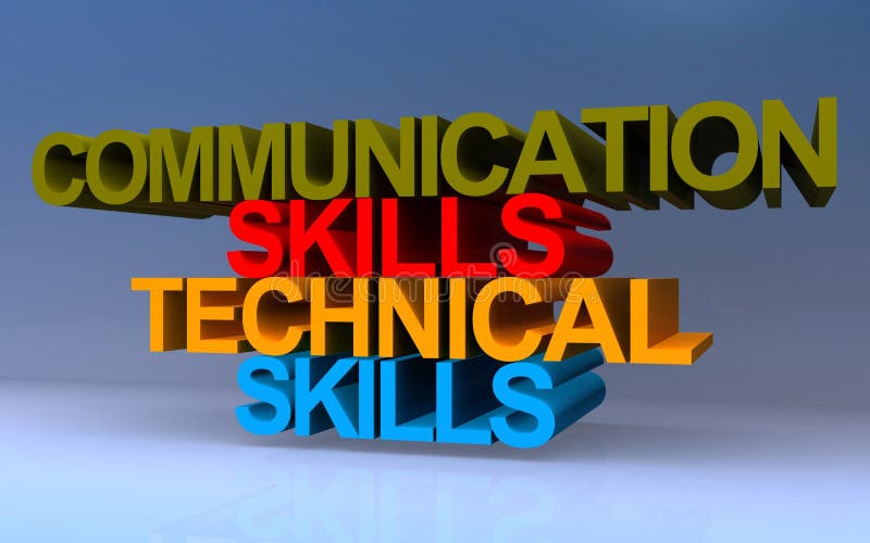 Communication Skills Technical Skills on Blue Stock Illustration ...