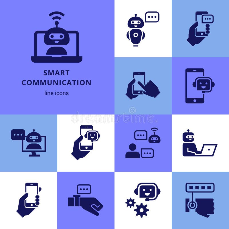 Communication Smart Technologies Vector Icon Set Stock Vector ...