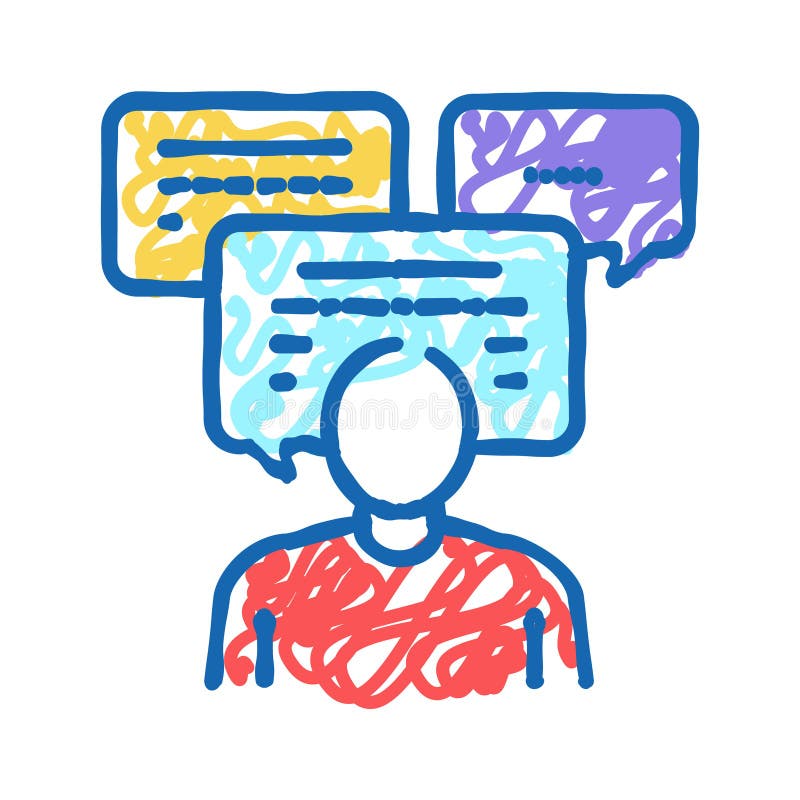 Communication Soft Skill Icon Doodle Illustration Stock Illustration ...