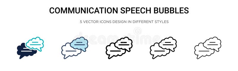 Communication Speech Bubbles Icon in Filled, Thin Line, Outline and ...