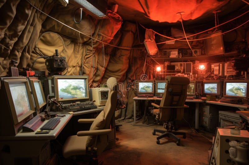 Communication Station Inside Mars Simulation Habitat Stock Illustration ...
