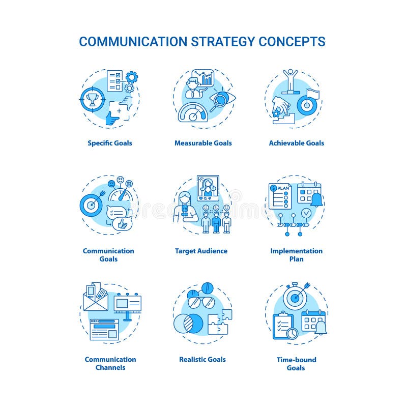 Communication Strategy Components Vector Infographic Template Stock ...