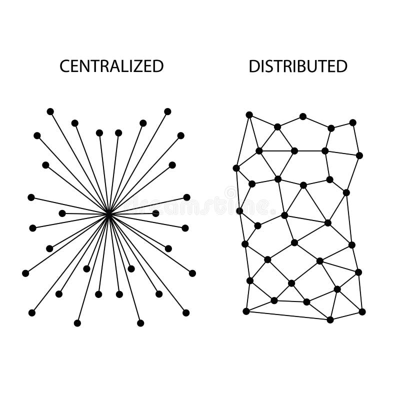 Centralized Connections Icon In Different Style Vector Illustration ...