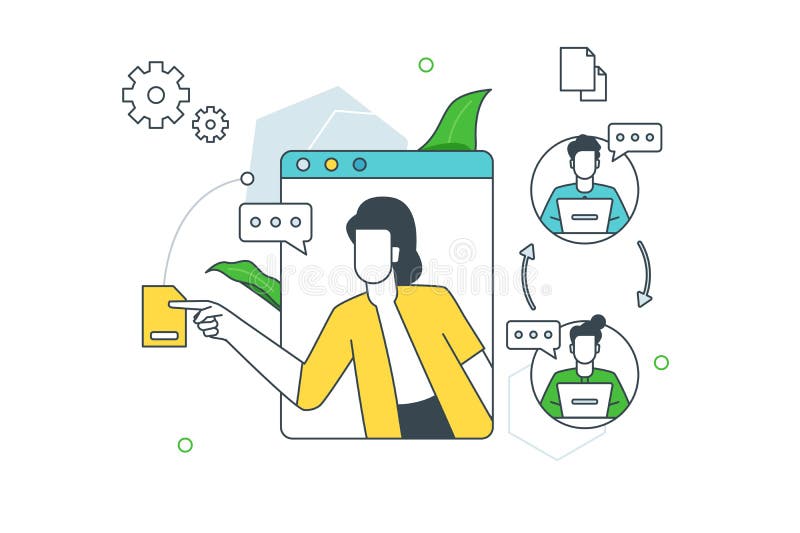 Communication and Synchronization of Team Stock Vector - Illustration ...