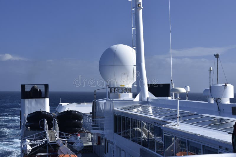 Communication Systems in Ocean Ship Stock Photo - Image of water ...