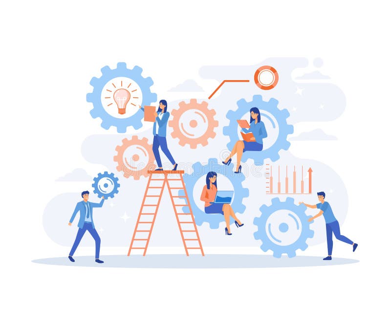 Communication and Teamwork Concept, Business People Working Together in ...