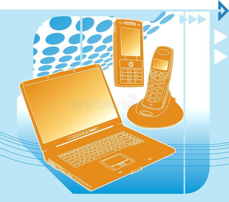 Communication Technology Icons Set 2 Stock Vector - Illustration of ...