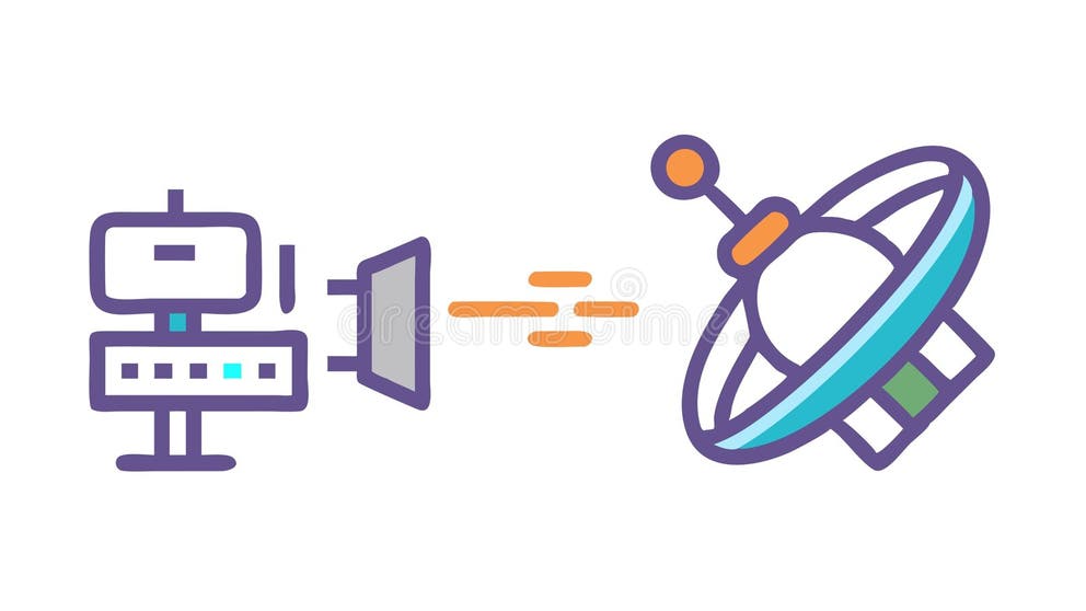 Communication Technology, Camera and Satellite, Broadcasting, Vector ...