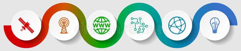 Communication, Technology Concept Infographic Vector Template, Internet ...