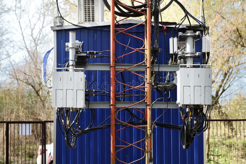 Communication Technology. Equipment on the Tower for Mobile ...