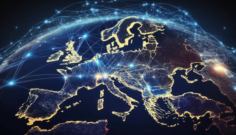 Communication Technology with Global Internet Network Connected in ...